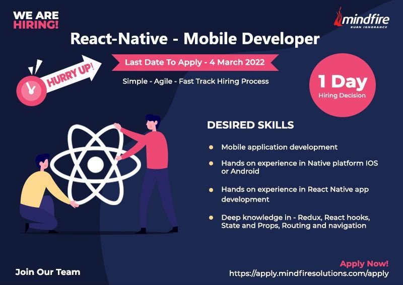 Anu Priya on LinkedIn: #reactnative #vacancy #opening # ... Anu Priya on LinkedIn: #reactnative #vacancy #opening # ...