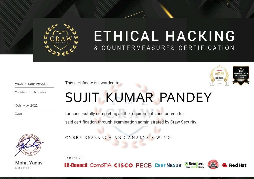 Sujit Kumar Pandey on LinkedIn: Thank you Craw security I am happy to ... Sujit Kumar Pandey on LinkedIn: Thank you Craw security I am happy to ...