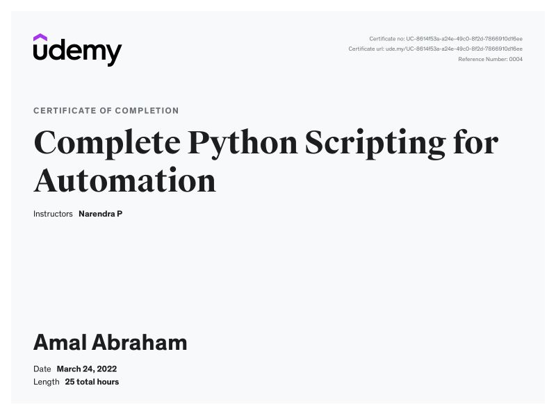 Amal Abraham on LinkedIn: #python #automation #scripting #tester Amal Abraham on LinkedIn: #python #automation #scripting #tester