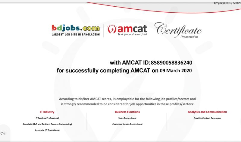 Abdullah Salfe Al Shamim on LinkedIn: Certificate of amcat.... Abdullah Salfe Al Shamim on LinkedIn: Certificate of amcat....