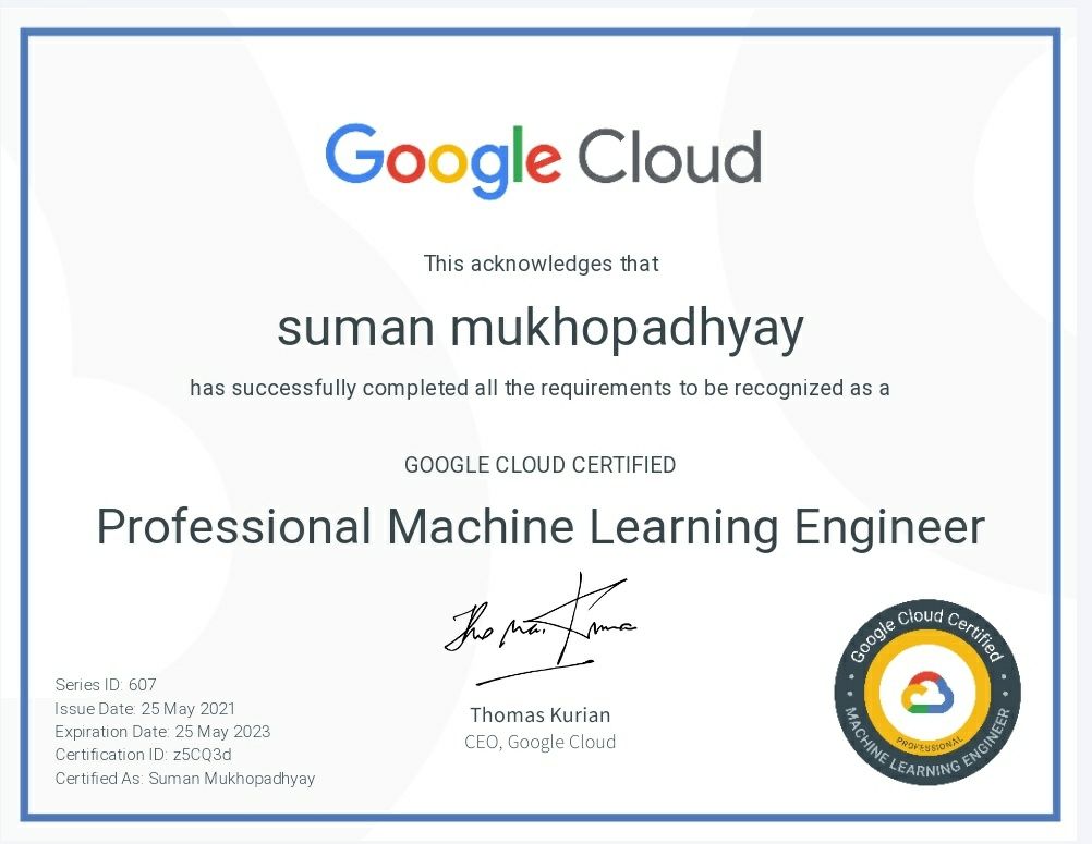 Suman Mukhopadhyay on LinkedIn: Completed GCP ML certification. Useful ... Suman Mukhopadhyay on LinkedIn: Completed GCP ML certification. Useful ...