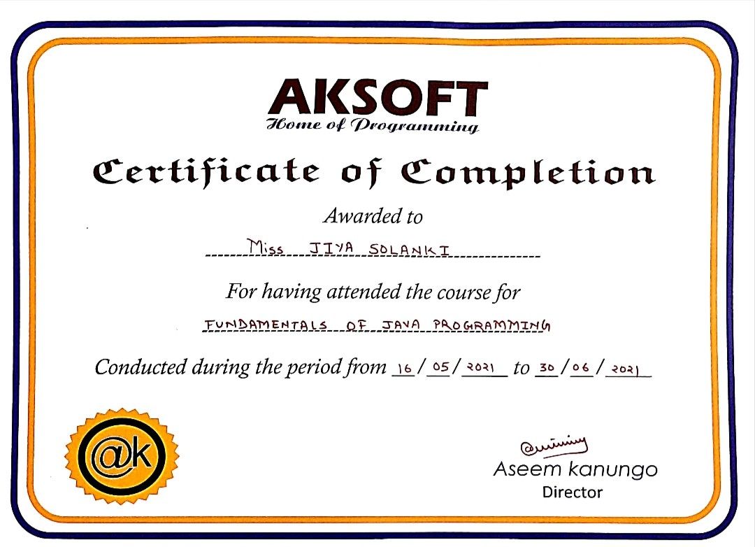 Jiya Solanki on LinkedIn: #java #programming Jiya Solanki on LinkedIn: #java #programming