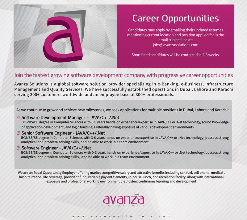 Avanza Solutions on LinkedIn: We're hiring! | 165 comments Avanza Solutions on LinkedIn: We're hiring! | 165 comments