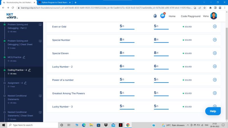 Venu Chinthalapalli on LinkedIn: NxtWave ccbp 4.0 Today i completed ... Venu Chinthalapalli on LinkedIn: NxtWave ccbp 4.0 Today i completed ...