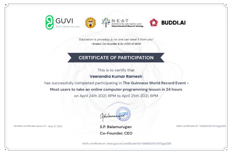 Veerandra Kumar Ramesh on LinkedIn: #guvi #python #programming # ... Veerandra Kumar Ramesh on LinkedIn: #guvi #python #programming # ...