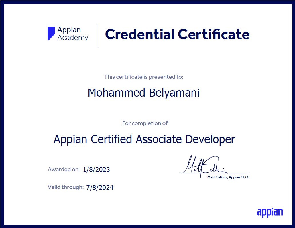 Mohammed Belyamani on LinkedIn: Crossed the first certificate in the ... Mohammed Belyamani on LinkedIn: Crossed the first certificate in the ...