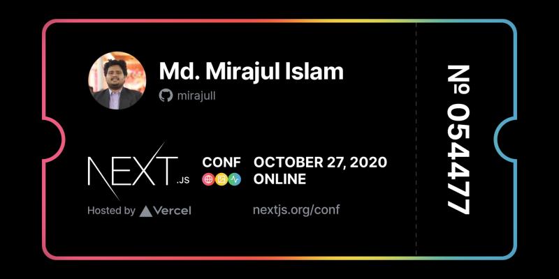 Md Mirajul Islam on LinkedIn: #nextjsconf #javascript #vercel Md Mirajul Islam on LinkedIn: #nextjsconf #javascript #vercel
