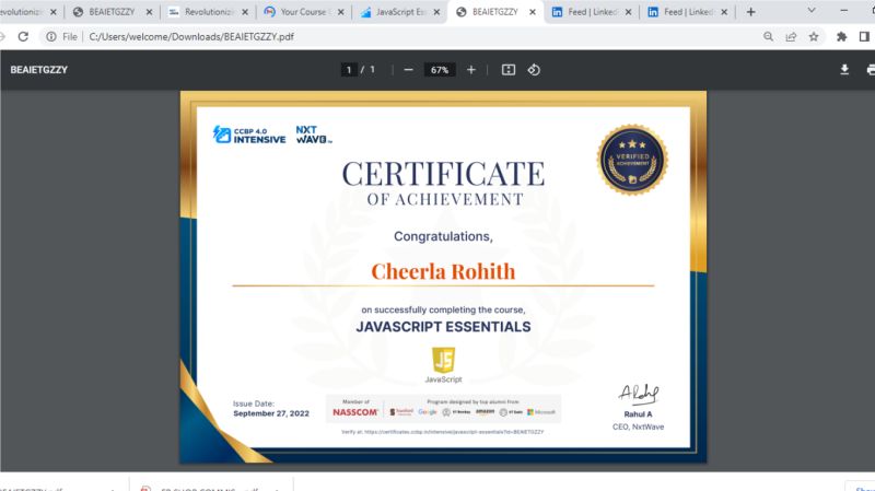 ROHITH CHERUKU on LinkedIn: #nxtwave #javascript #ccbpian #nxtwave ROHITH CHERUKU on LinkedIn: #nxtwave #javascript #ccbpian #nxtwave