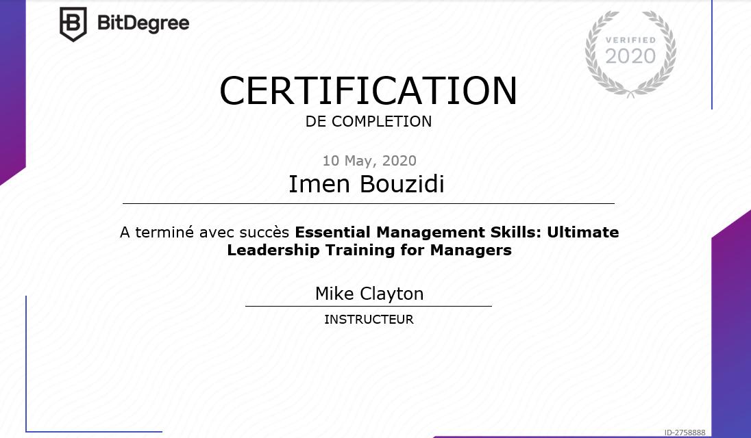 Imen Bouzidi on LinkedIn: #certification #essential_management_skills Imen Bouzidi on LinkedIn: #certification #essential_management_skills