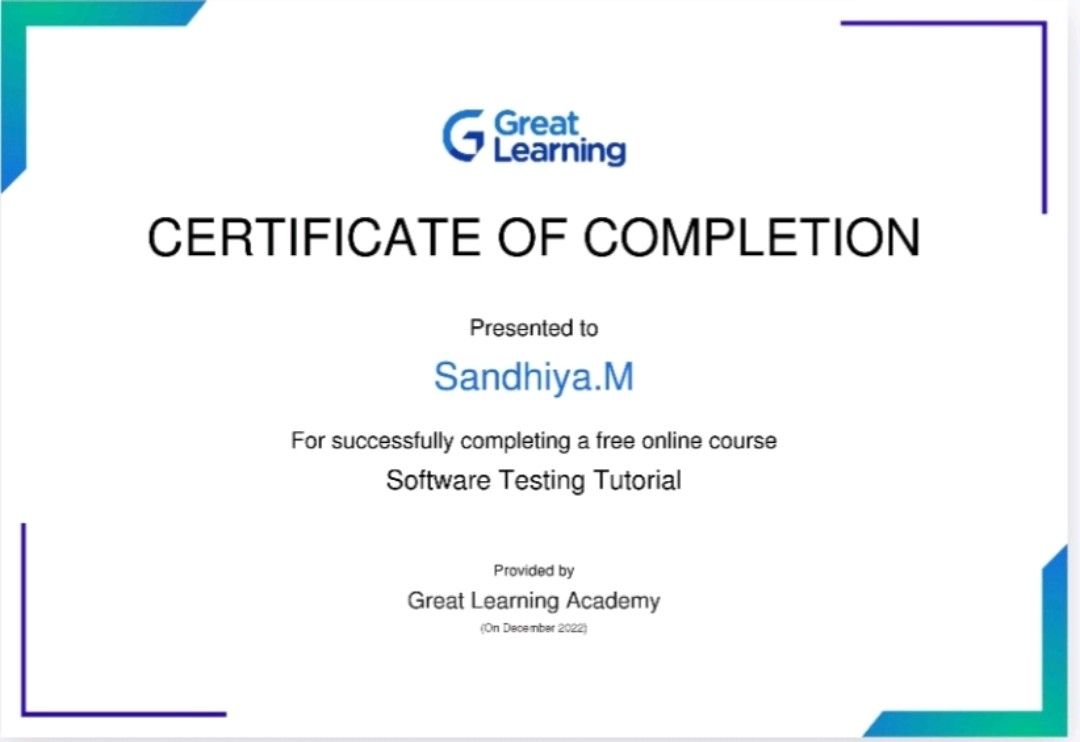 Sandhiya Mohan on LinkedIn: #greatlearningacedamy Sandhiya Mohan on LinkedIn: #greatlearningacedamy