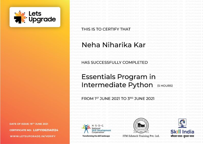 Neha Niharika Kar on LinkedIn: #python #pythonprogramming #elearning Neha Niharika Kar on LinkedIn: #python #pythonprogramming #elearning