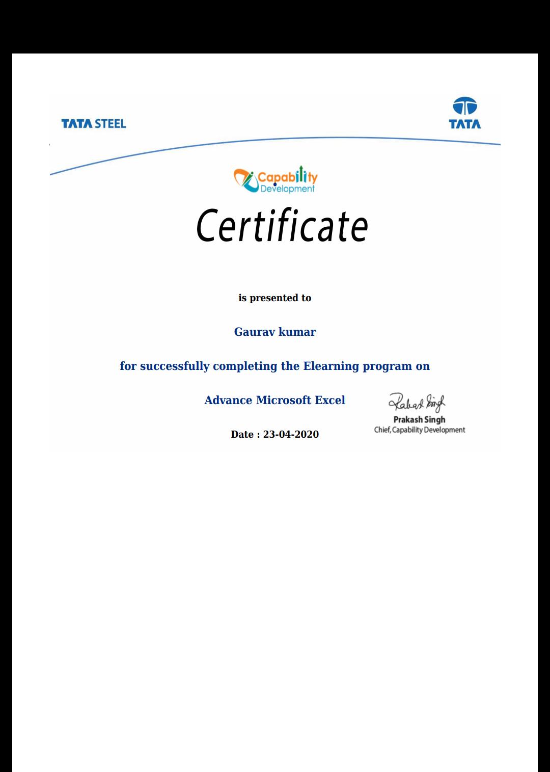Gaurav kumar on LinkedIn: #exceltraining #advancedexcel #tatagroup # ... Gaurav kumar on LinkedIn: #exceltraining #advancedexcel #tatagroup # ...