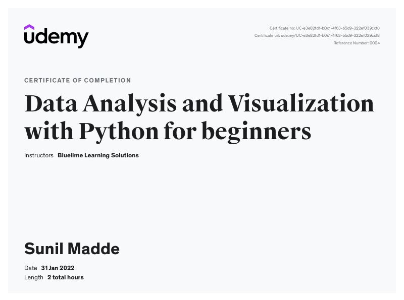 Sunil Madde on LinkedIn: #udemy #python #udemy Sunil Madde on LinkedIn: #udemy #python #udemy