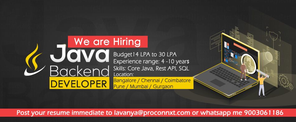 Lavanya Dinesh on LinkedIn: #corejava #sql #restapi #immediatejoiners # ... Lavanya Dinesh on LinkedIn: #corejava #sql #restapi #immediatejoiners # ...