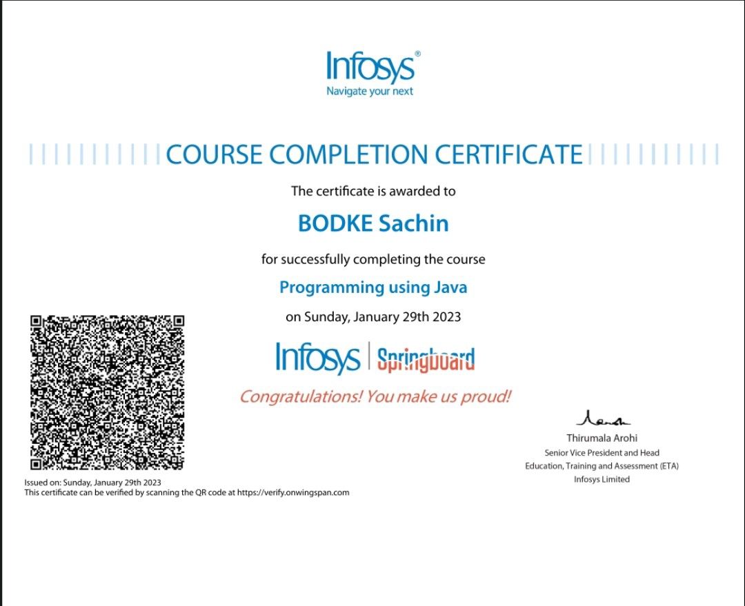 SACHIN BODKE on LinkedIn: #java #programming SACHIN BODKE on LinkedIn: #java #programming