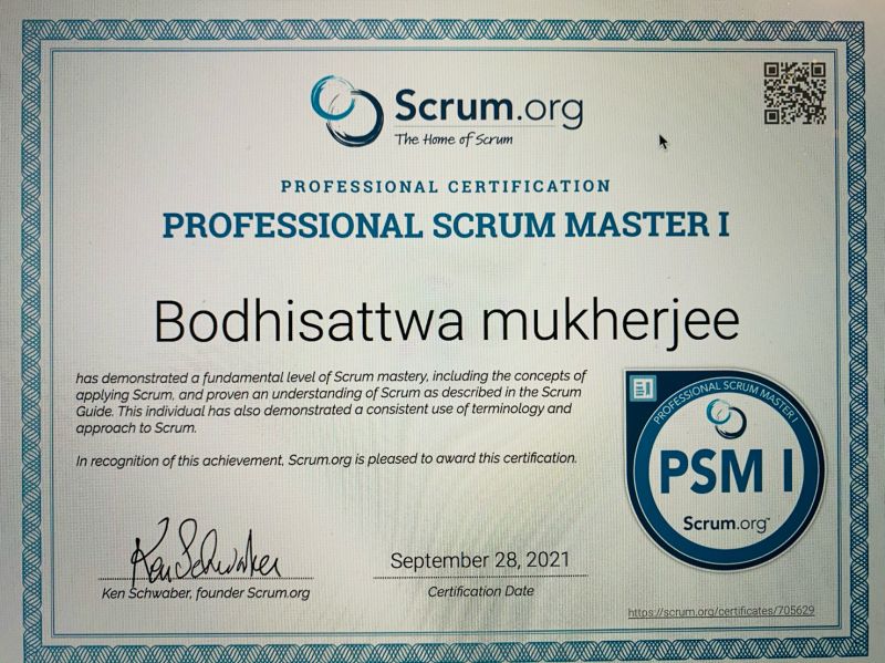 Bodhisattwa Mukherjee on LinkedIn: #scrummaster #scrumorg #psm Bodhisattwa Mukherjee on LinkedIn: #scrummaster #scrumorg #psm
