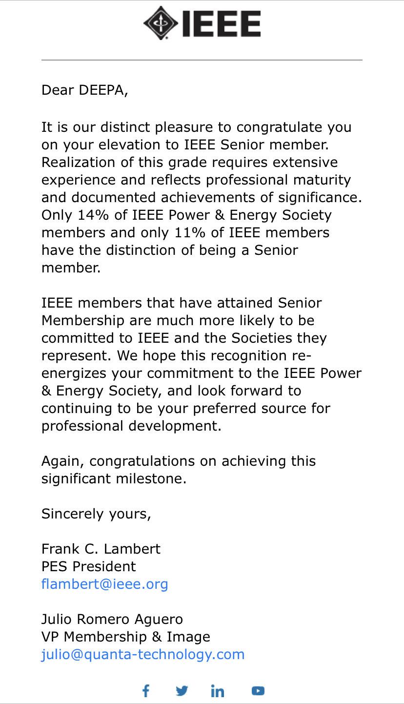 Deepa Shaji Kumar on LinkedIn: Honored to be elevated as IEEE Senior ... Deepa Shaji Kumar on LinkedIn: Honored to be elevated as IEEE Senior ...