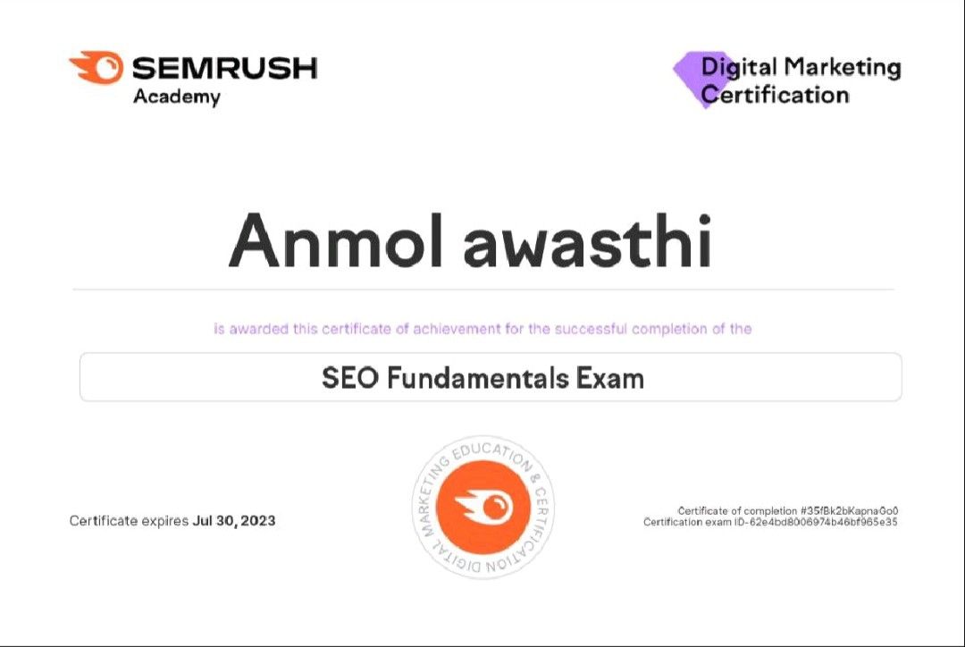 Anmol Awasthi on LinkedIn: #semrush Anmol Awasthi on LinkedIn: #semrush