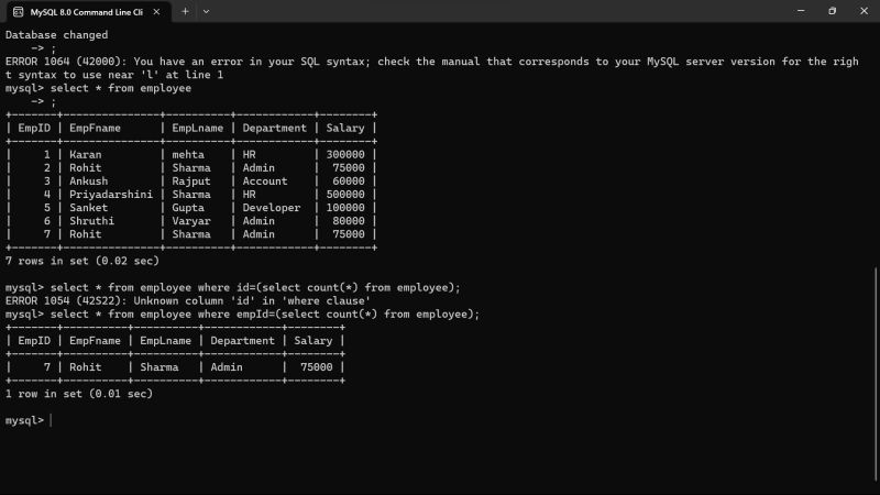 Junaid Mancheri on LinkedIn: #sql #learning #mysql Junaid Mancheri on LinkedIn: #sql #learning #mysql