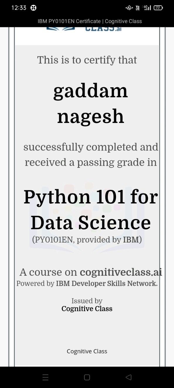 gaddam nagesh on LinkedIn: #python #ibm gaddam nagesh on LinkedIn: #python #ibm