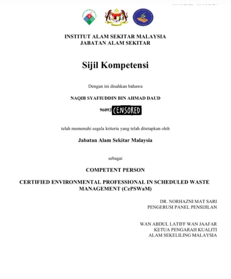 Naqib Syafiuddin Ahmad Daud on LinkedIn: #cepswam #environmental Naqib Syafiuddin Ahmad Daud on LinkedIn: #cepswam #environmental