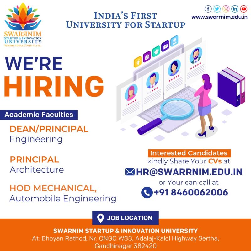 Swarrnim Startup and Innovation University on LinkedIn: #recruitment # ... Swarrnim Startup and Innovation University on LinkedIn: #recruitment # ...