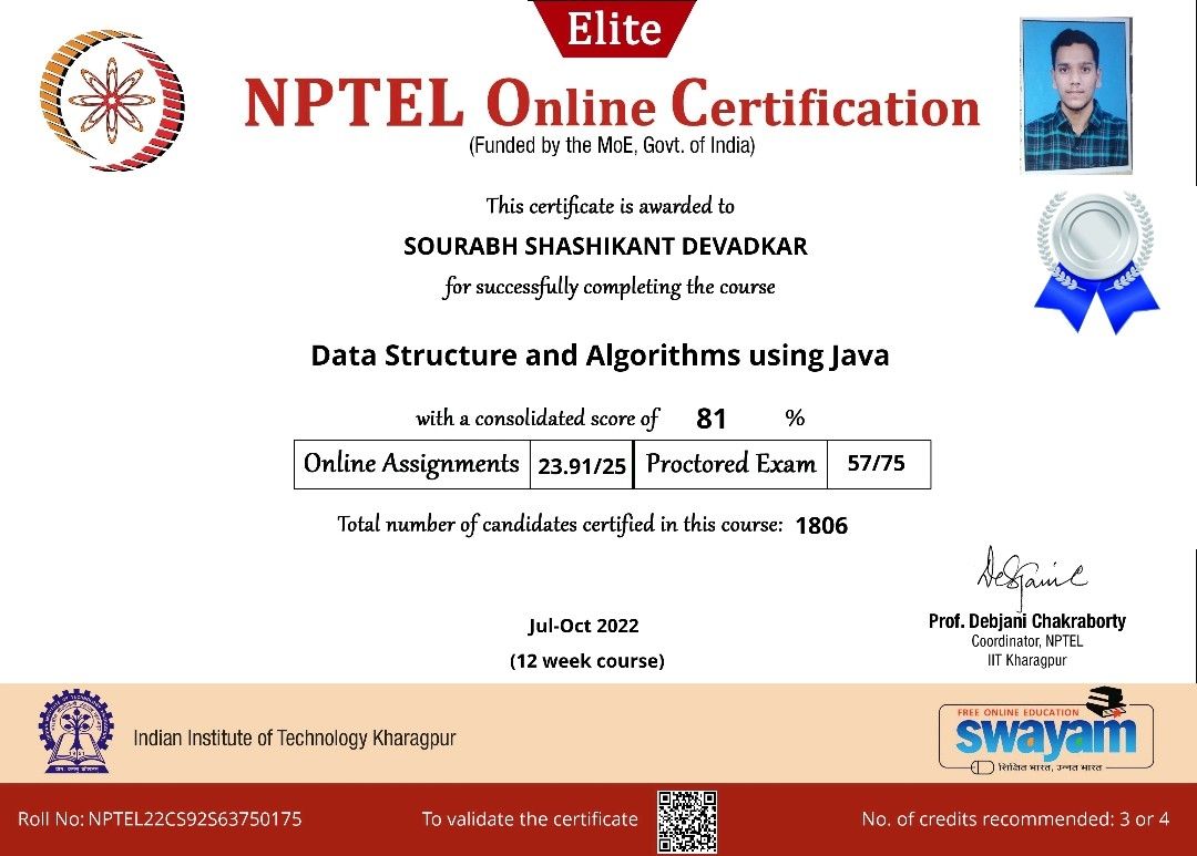 Sourabh Devadkar on LinkedIn: #java #datastructures #algorithms #nptel Sourabh Devadkar on LinkedIn: #java #datastructures #algorithms #nptel