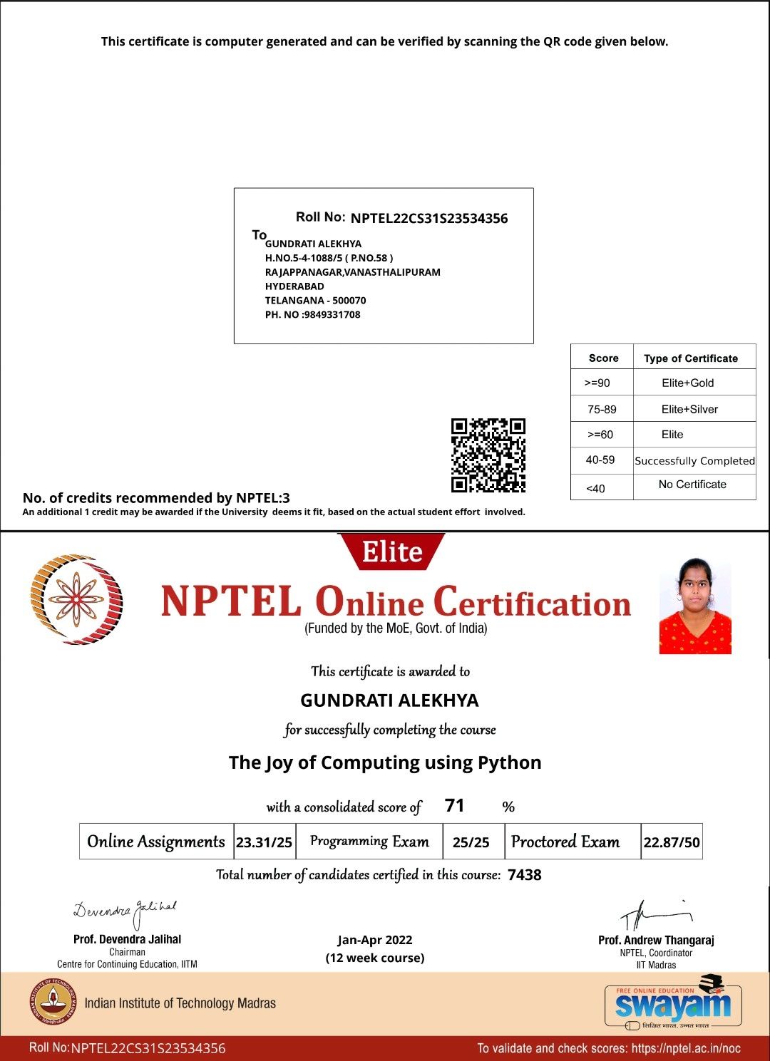 Gundrati Alekhya on LinkedIn: #nptel #python Gundrati Alekhya on LinkedIn: #nptel #python