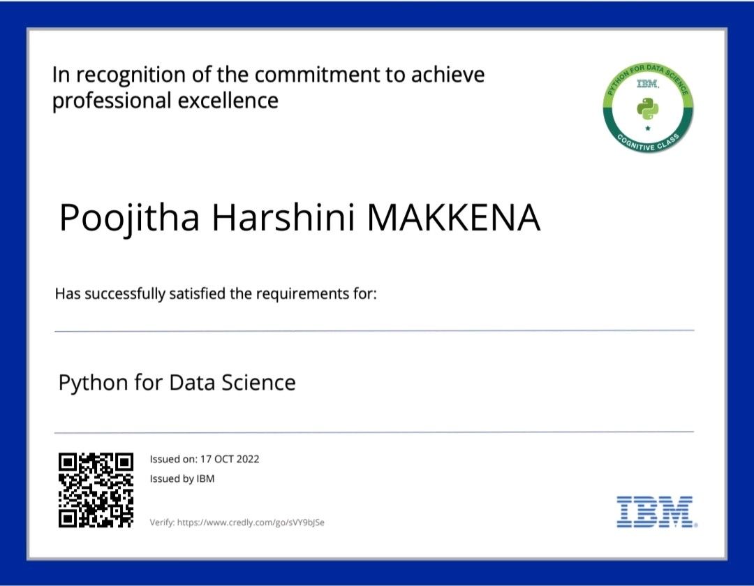 Poojitha Harshini Makkena on LinkedIn: #ibm #python Poojitha Harshini Makkena on LinkedIn: #ibm #python