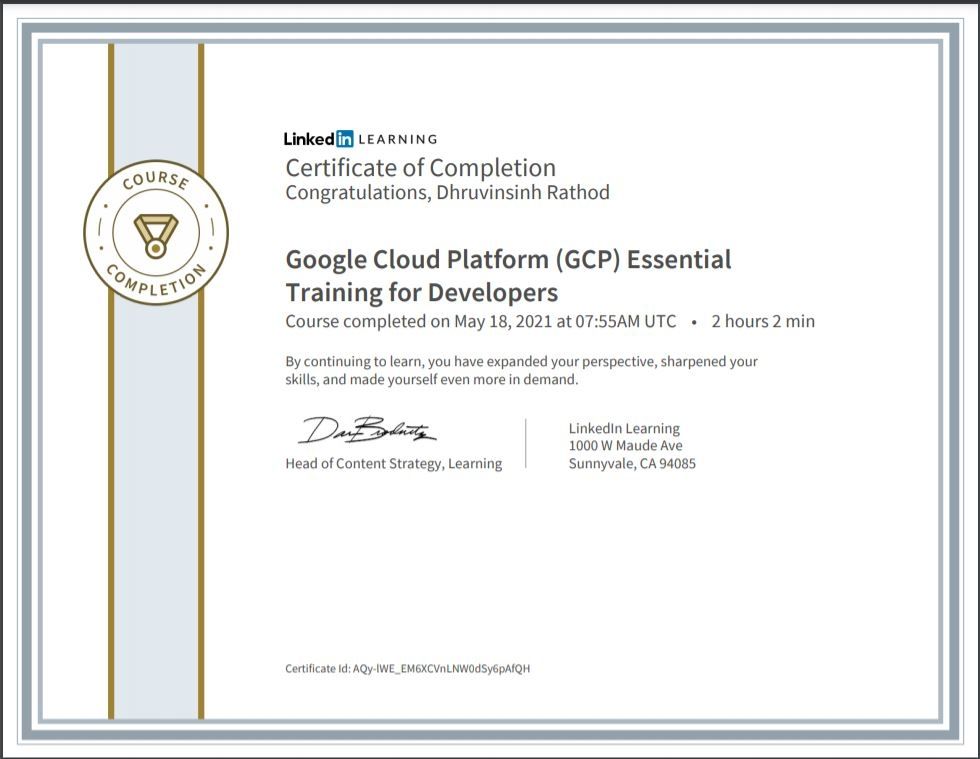Dhruvinsinh Rathod on LinkedIn: #aws #linkedinlearning Dhruvinsinh Rathod on LinkedIn: #aws #linkedinlearning