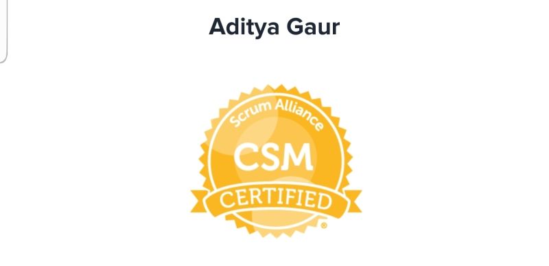 Aditya Gaur on LinkedIn: completed my CSM certification Aditya Gaur on LinkedIn: completed my CSM certification