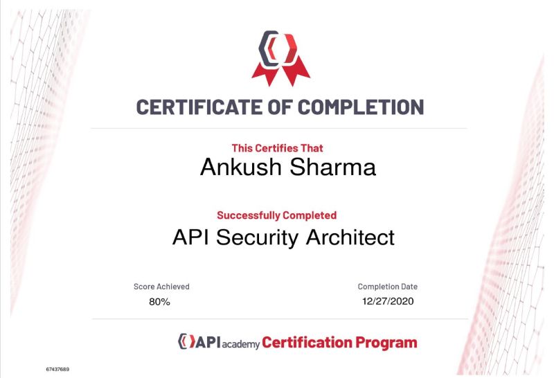 Ankush sharma on LinkedIn: #apiacademy #certification Ankush sharma on LinkedIn: #apiacademy #certification