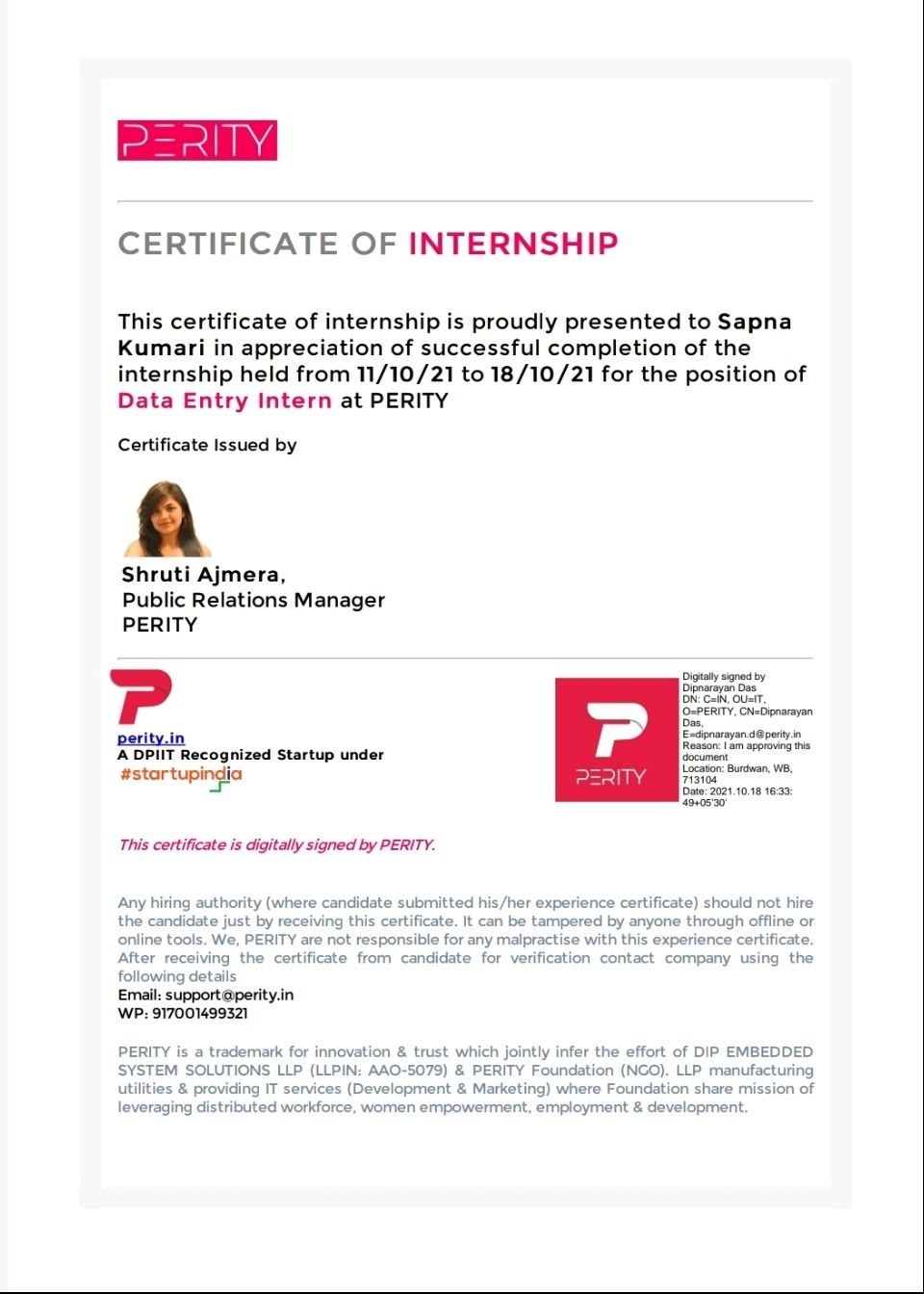 Sapna Kumari on LinkedIn: #internship Sapna Kumari on LinkedIn: #internship