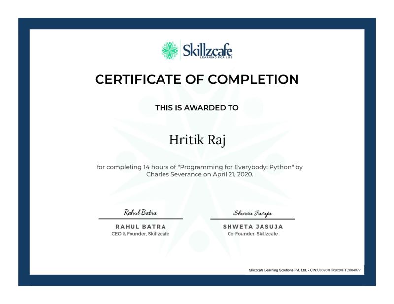 HRITIK RAJ on LinkedIn: #python HRITIK RAJ on LinkedIn: #python
