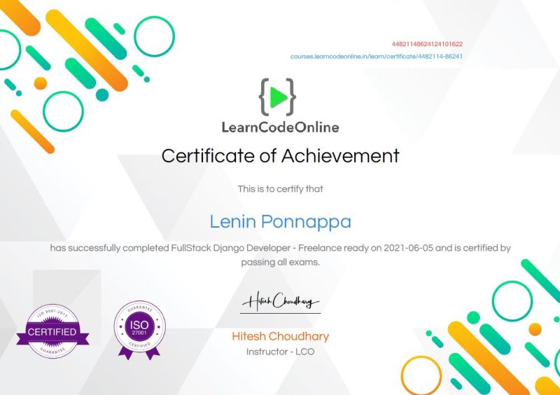 Lenin Ponnappa on LinkedIn: #developer #python #neverstoplearning #django Lenin Ponnappa on LinkedIn: #developer #python #neverstoplearning #django