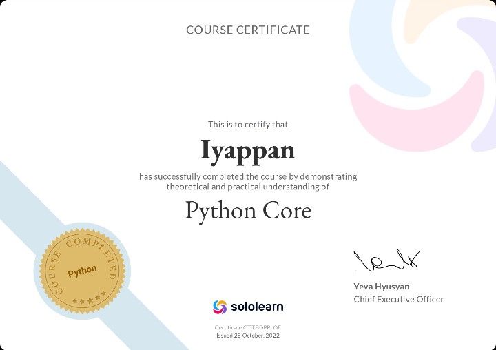 Iyappan P on LinkedIn: #python #sololearn #coding Iyappan P on LinkedIn: #python #sololearn #coding