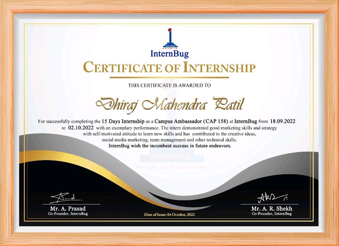 DHIRAJ PATIL on LinkedIn: #internship #internbug #completed DHIRAJ PATIL on LinkedIn: #internship #internbug #completed