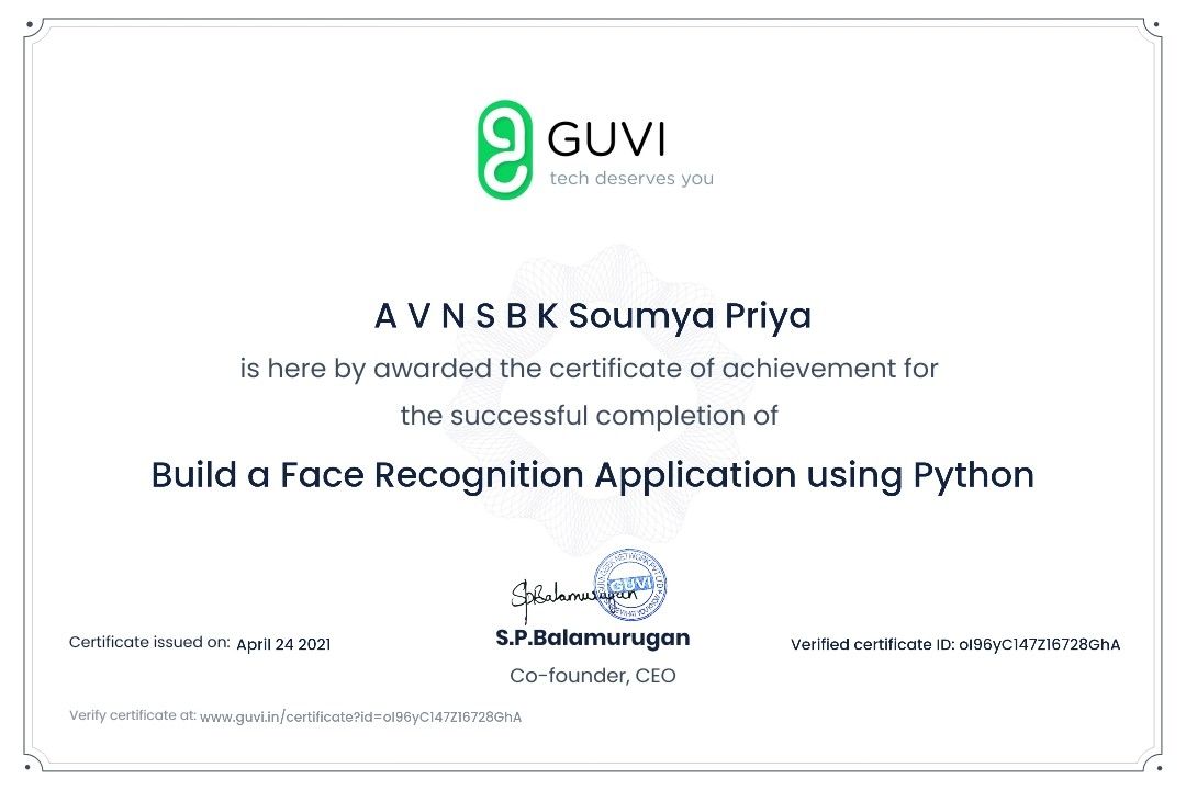 A V N S B K Soumya Priya on LinkedIn: #guvi A V N S B K Soumya Priya on LinkedIn: #guvi