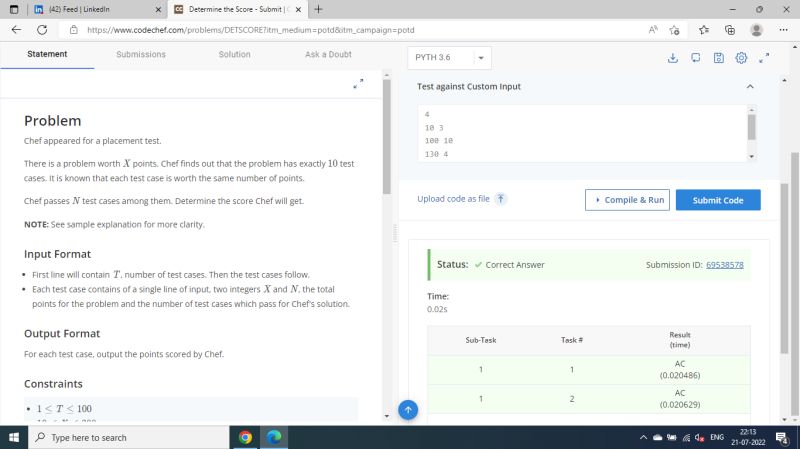 yatham sri vani baby sarojini devi on LinkedIn: #codechef # ... yatham sri vani baby sarojini devi on LinkedIn: #codechef # ...