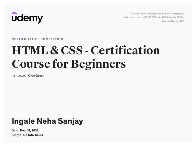 Neha Sanjay Ingale on LinkedIn: #css #html5 Neha Sanjay Ingale on LinkedIn: #css #html5