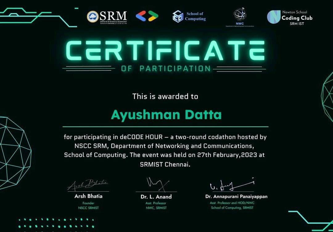 Ayushman Datta on LinkedIn: #event #coding #codingchallenge # ... Ayushman Datta on LinkedIn: #event #coding #codingchallenge # ...