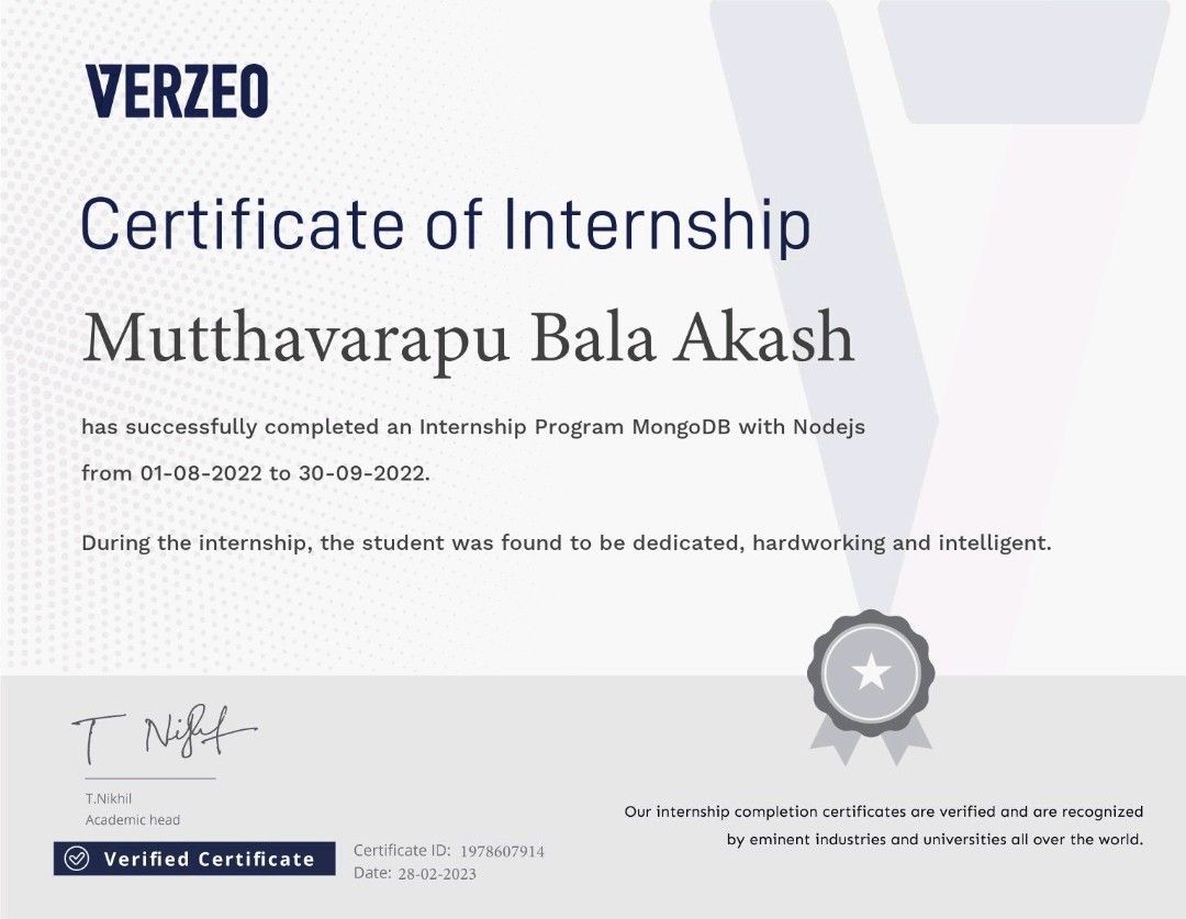 Mutthavarapu Bala Akash on LinkedIn: #mongodb #nodejs Mutthavarapu Bala Akash on LinkedIn: #mongodb #nodejs