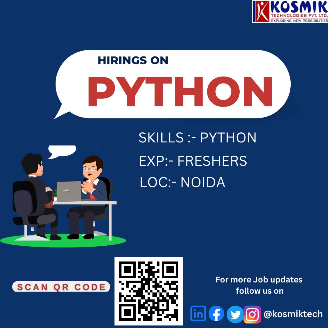 Kosmiktechnologies PVT LTD on LinkedIn: #openings #python # ... Kosmiktechnologies PVT LTD on LinkedIn: #openings #python # ...