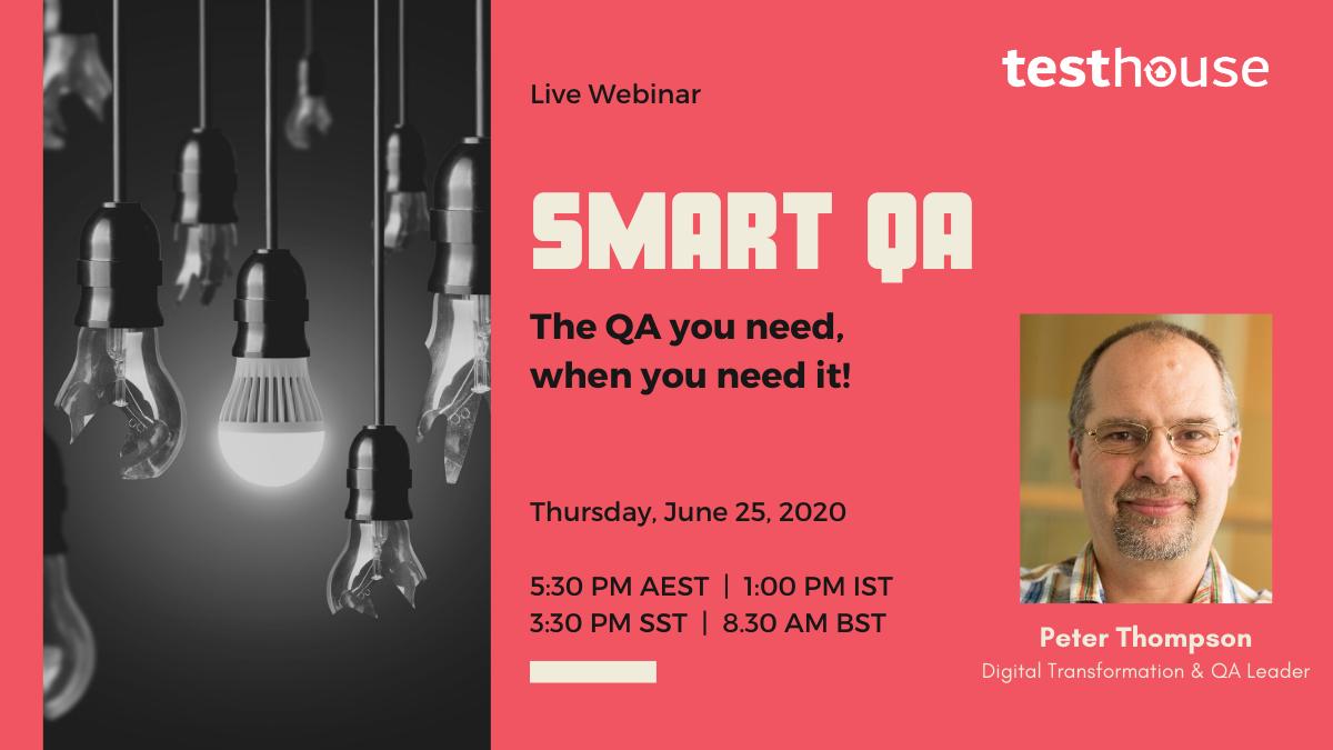 Peter Thompson on LinkedIn: Donβt miss out, come learn about Smart QA ... Peter Thompson on LinkedIn: Donβt miss out, come learn about Smart QA ...