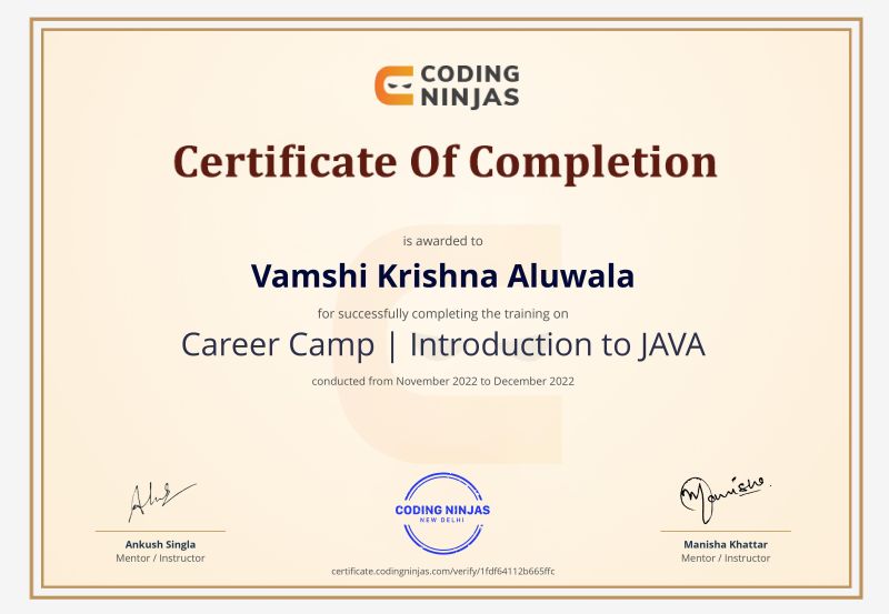Vamshi Krishna Aluwala on LinkedIn: #codingninjas #coding #share #java ... Vamshi Krishna Aluwala on LinkedIn: #codingninjas #coding #share #java ...