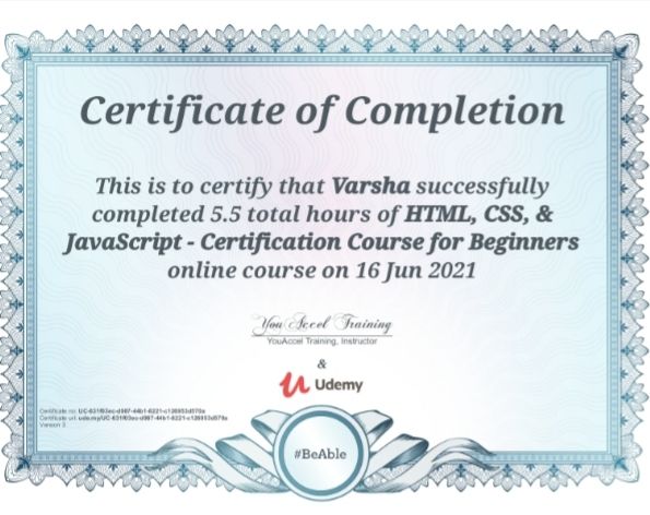 Varsha s on LinkedIn: #udemy #html #css Varsha s on LinkedIn: #udemy #html #css