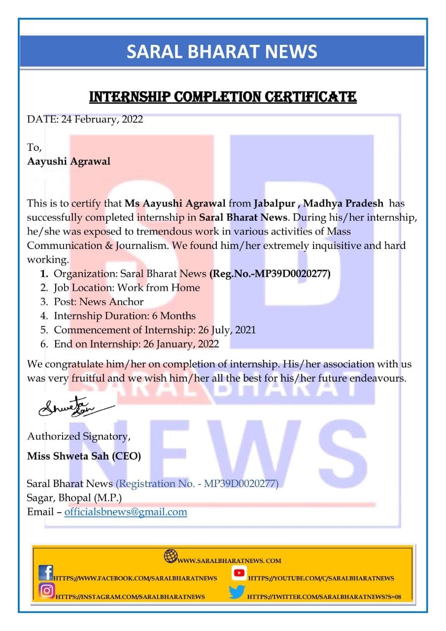 Aayushi Agrawal on LinkedIn: #newsanchor #internship #grateful # ... Aayushi Agrawal on LinkedIn: #newsanchor #internship #grateful # ...