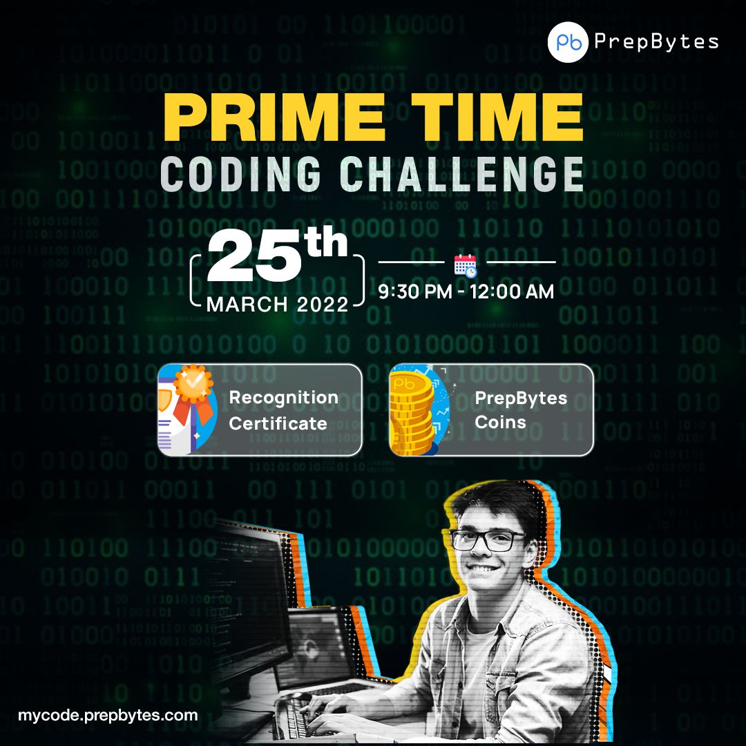 Tanu Jain on LinkedIn: #prepbytes #registernow #codingchallenge Tanu Jain on LinkedIn: #prepbytes #registernow #codingchallenge
