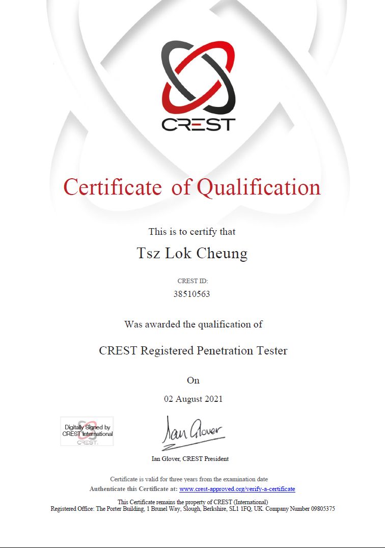 Michael Cheung on LinkedIn: #crest #crt #cpsa Michael Cheung on LinkedIn: #crest #crt #cpsa