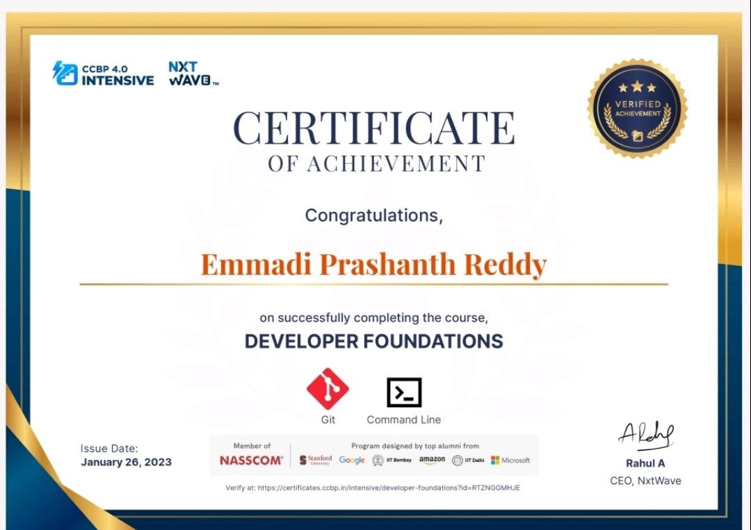 Prashanth Reddy Emmadi on LinkedIn: #nxtwave Prashanth Reddy Emmadi on LinkedIn: #nxtwave